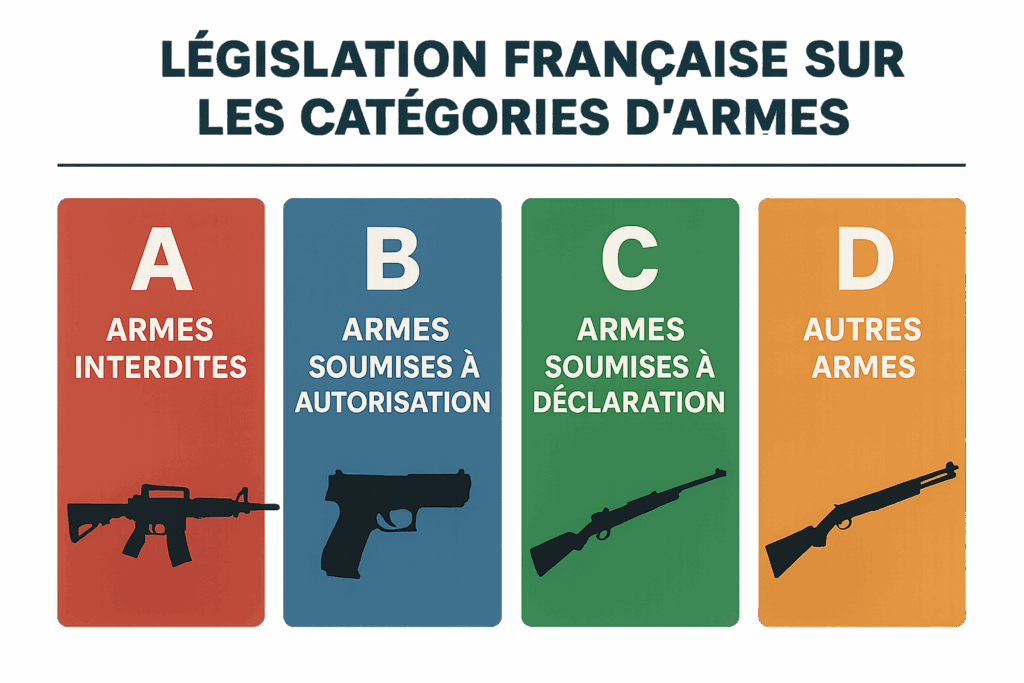 Législation Armes France 2025 : Catégories A,B,C,D | Le Montagnard